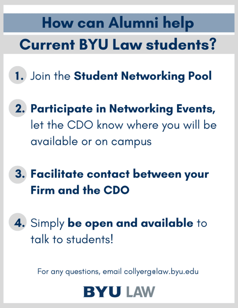 Alumni and the BYU Law Career Development Office | BYU Law School